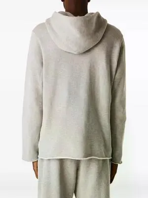 LES TIEN Raw-edge Zip Hoodie