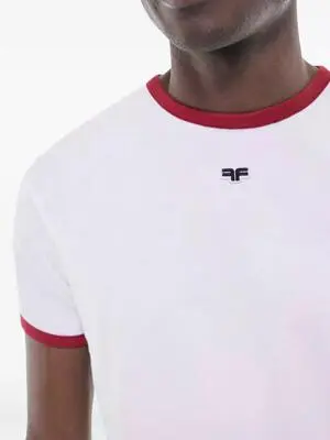 FURSAC Contrast-trim Cotton T-shirt - White