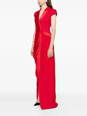 SILK LOVE & LACE Asymmetric Dress - Red