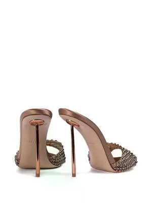 LE SILLA 120mm Gilda Crystal-embellished Sandals - Brown