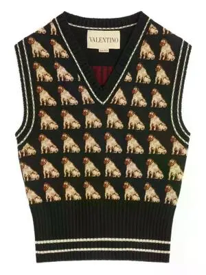 Valentino Garavani Petit Charles Jacquard Vest - Black