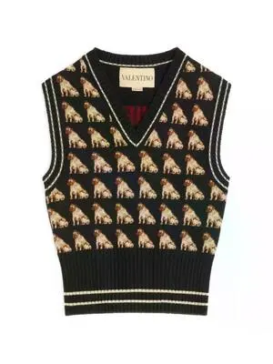 Valentino Garavani Petit Charles Jacquard Vest - Black