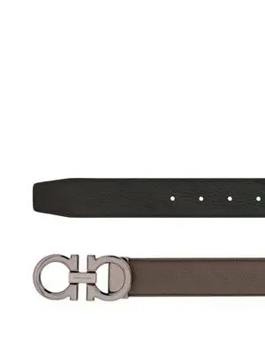 FERRAGAMO Reversible Leather Belt - Brown