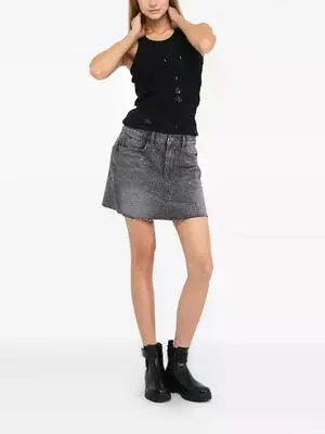 Liu Jo Frayed Hem Denim Skirt