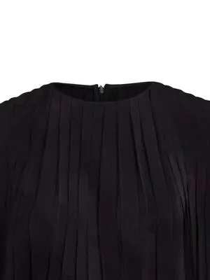 Vince Pleated Round-neck Top - Black
