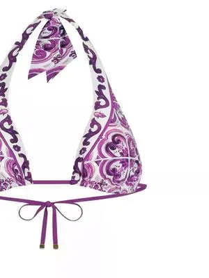 Dolce & Gabbana Maiolica-print Bikini Set - White