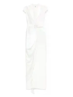 SILK LOVE & LACE Asymmetric Dress - White