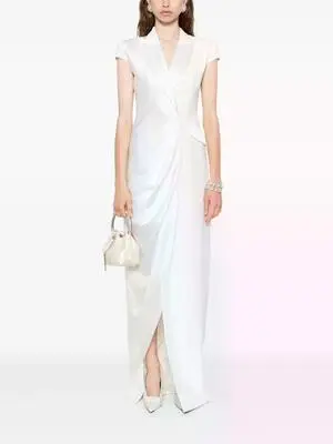 SILK LOVE & LACE Asymmetric Dress - White