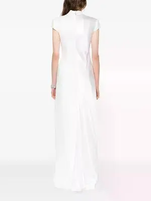 SILK LOVE & LACE Asymmetric Dress - White