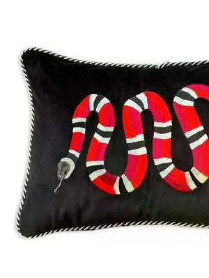 LES-OTTOMANS Snake-embroidered Decorative Cushion