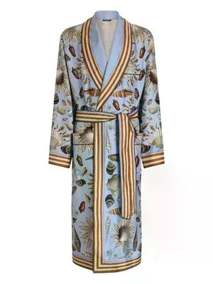 Dolce & Gabbana Shell-patterned Robe - Blue