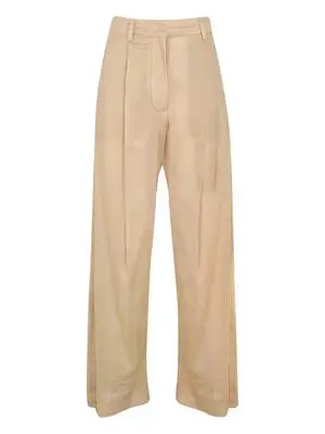 THELATEST Pleated Wide Leg Trousers - Neutrals