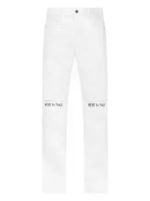 RtA Bryant Rest In Peace Skinny Jeans - White