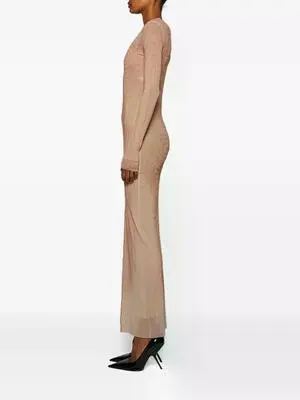 JEAN PAUL GAULTIER Spiral-print Mesh Maxi Dress