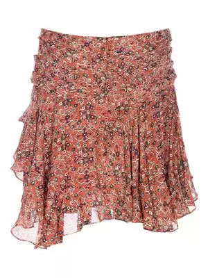MARANT ETOILE Patterned Mini Skirt With Ruffle Detailing