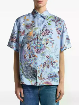 Etro Peacock-print Silk Shirt