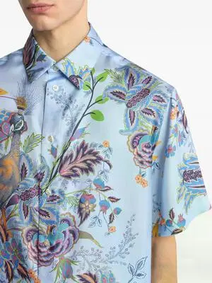 Etro Peacock-print Silk Shirt