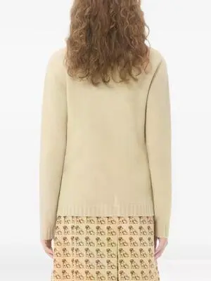 Valentino Garavani Chez " Embroidered Virgin Wool Sweater - Neutrals