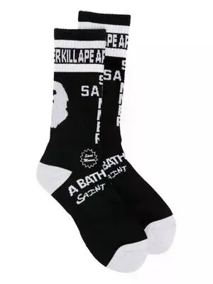 SAINT MXXXXXX Sm X Bape Socks - Black