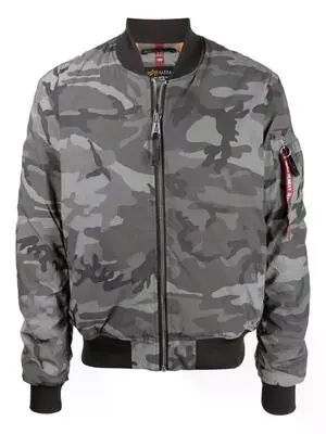 Alpha Industries Camouflage-print Bomber Jacket - Black Camo