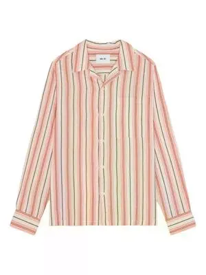 Nn07 Striped Button-up Shirt - Pink