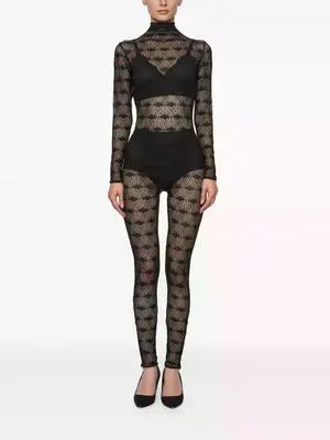 ATU BODY COUTURE Lace Mock-neck Jumpsuit - Black