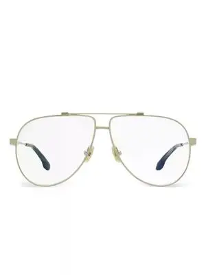 Victoria Beckham Pilot-frame Metal Glasses - Silver