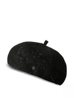 MAISON MICHEL Sequin-embellished Hat - Black