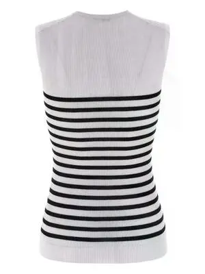 Khaite Striped Sleeveless Top - White