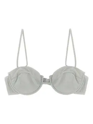 MC2 SAINT BARTH Salina Lurex Bralette Bikini Top - Silver