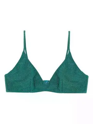 MC2 SAINT BARTH Paloma Lurex Triangle Bikini Top - Green