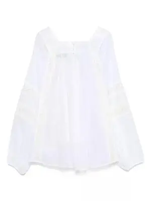 PNK Lace-insert Cotton Blouse