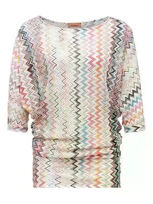 Missoni Zigzag-pattern Three-quarter-sleeve Top