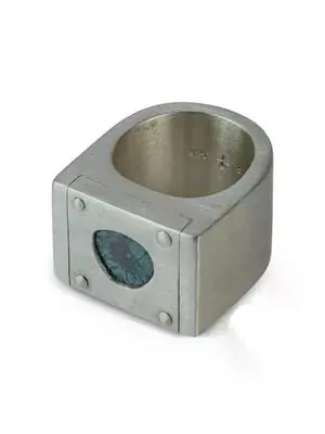 PARTS OF FOUR Plate Single Blue Diamond Ring - Silver