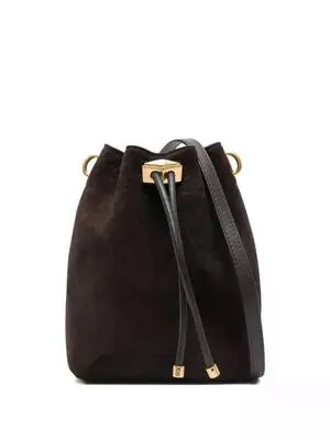 JIMMY CHOO Mini Cinch Suede Bucket Bag - Brown