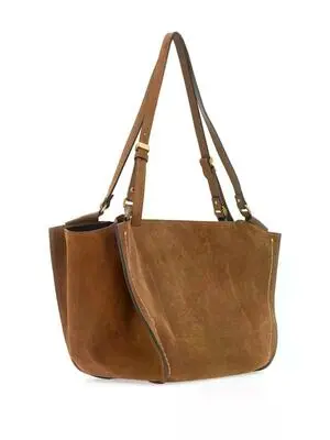 GIANNI CHIARINI Bloom Suede Tote Bag - Brown