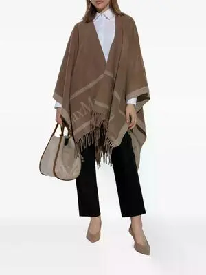 Max Mara Fringed Shawl Poncho