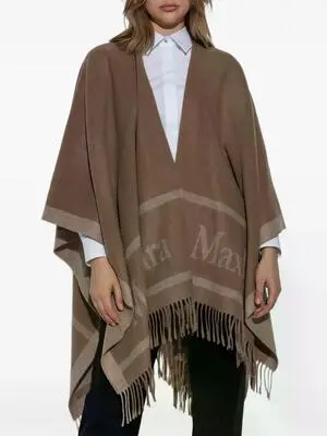 Max Mara Fringed Shawl Poncho