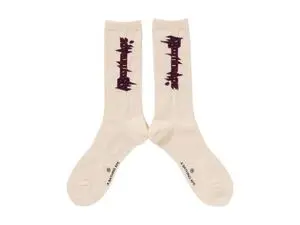 A BATHING APE Logo Long Socks - White