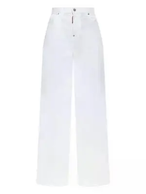 Dsquared2 High-waist Jeans With Logo Patch - White