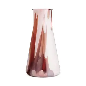KOSTA BODA Lab Erlenmeyer Vase - Red/white/pink