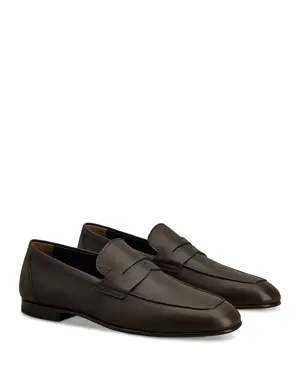 TOD'S Destrutturato Penny Loafers - Dark Brown