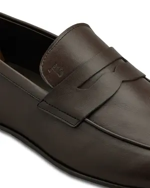 TOD'S Destrutturato Penny Loafers - Dark Brown