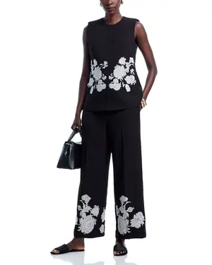 Elie Tahari Isla Embroidered Sleeveless Jacket