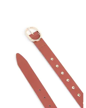 Ettika Boyfriend Studded Leather Belt - Cognac