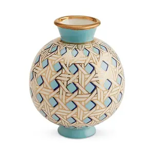 Jonathan Adler Basketweave Round Vase - No Color