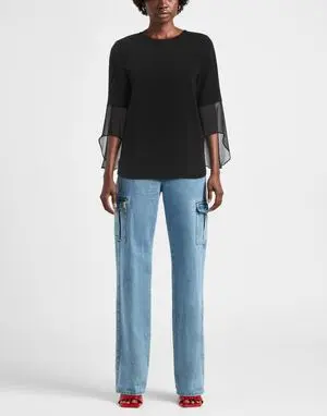 Calvin Klein Crepe Top With Bell Sleeves