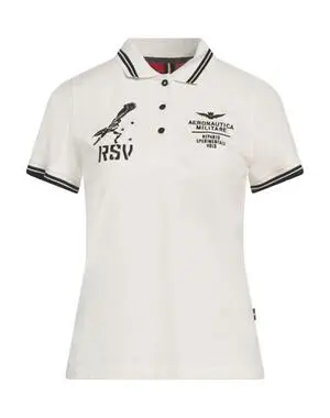 AERONAUTICA MILITARE Polo Shirt With Appliqués - Ivory