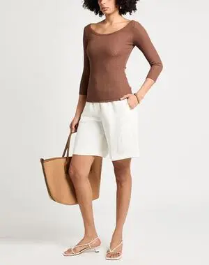 KONTATTO Knitted Lamé Top - Brown