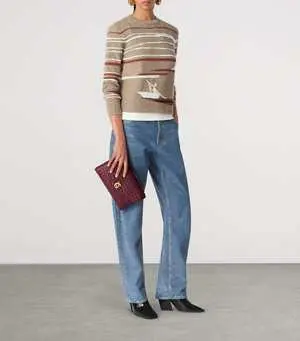 Bottega Veneta Leather Knot Lock Top Handle Bag - Red